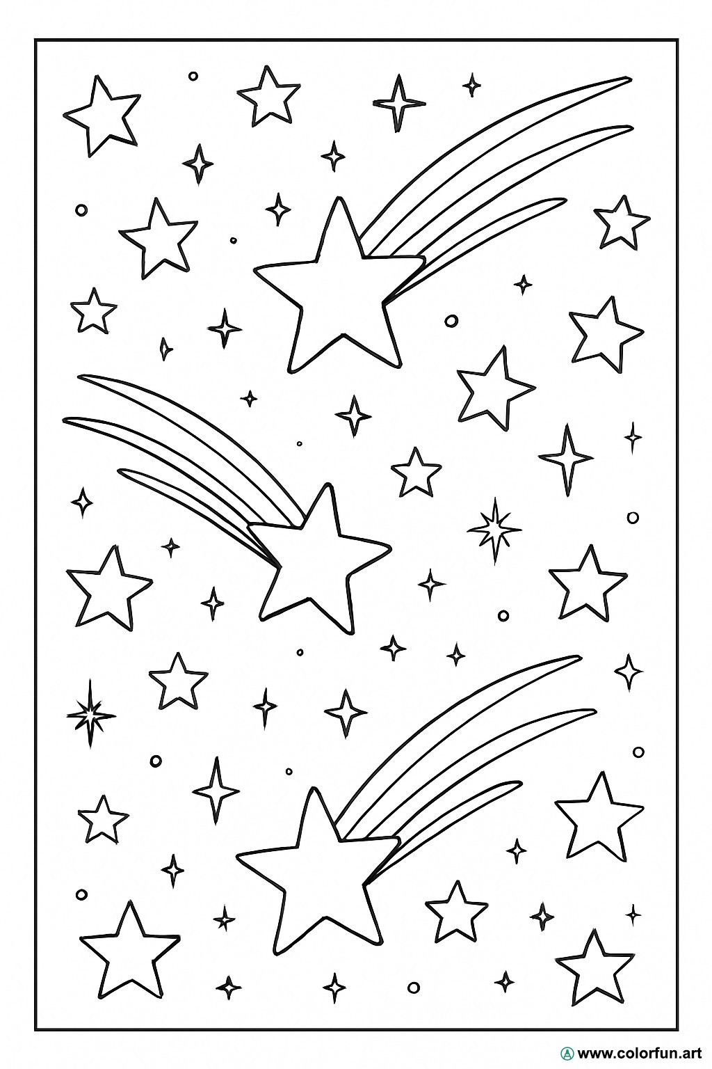 Dibujo para colorear de estrellas fugaces Descargar o Imprimir de forma ...
