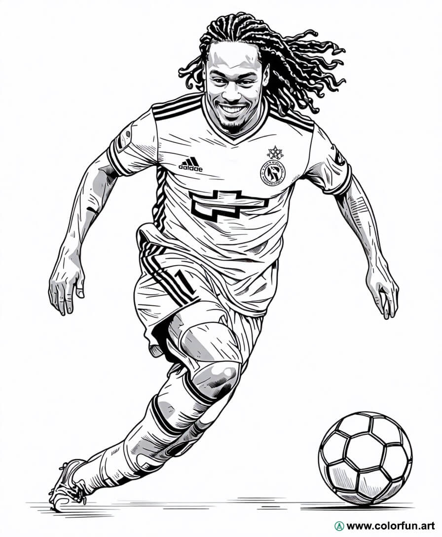 Dibujo para colorear del futbolista Ronaldinho Descargar o Imprimir de ...