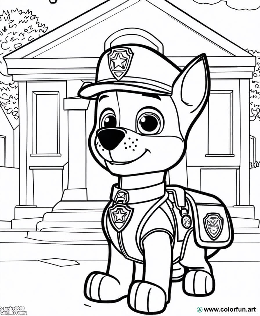 Dibujo para colorear de Chase en Paw Patrol Descargar o Imprimir de ...