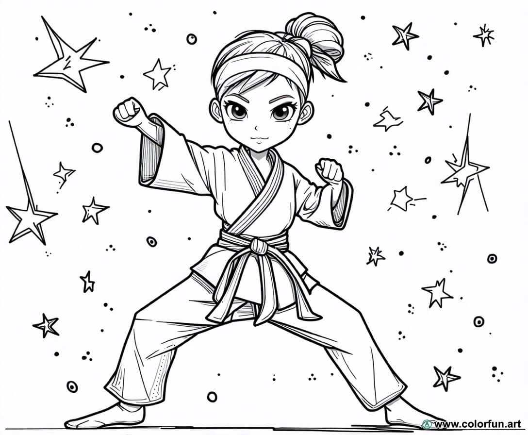 Dibujo para colorear de karate para las niñas Descargar o Imprimir de ...