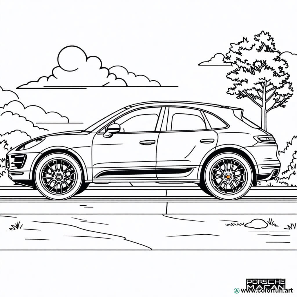 Dibujo para colorear de la Porsche Macan Descargar o Imprimir de forma ...