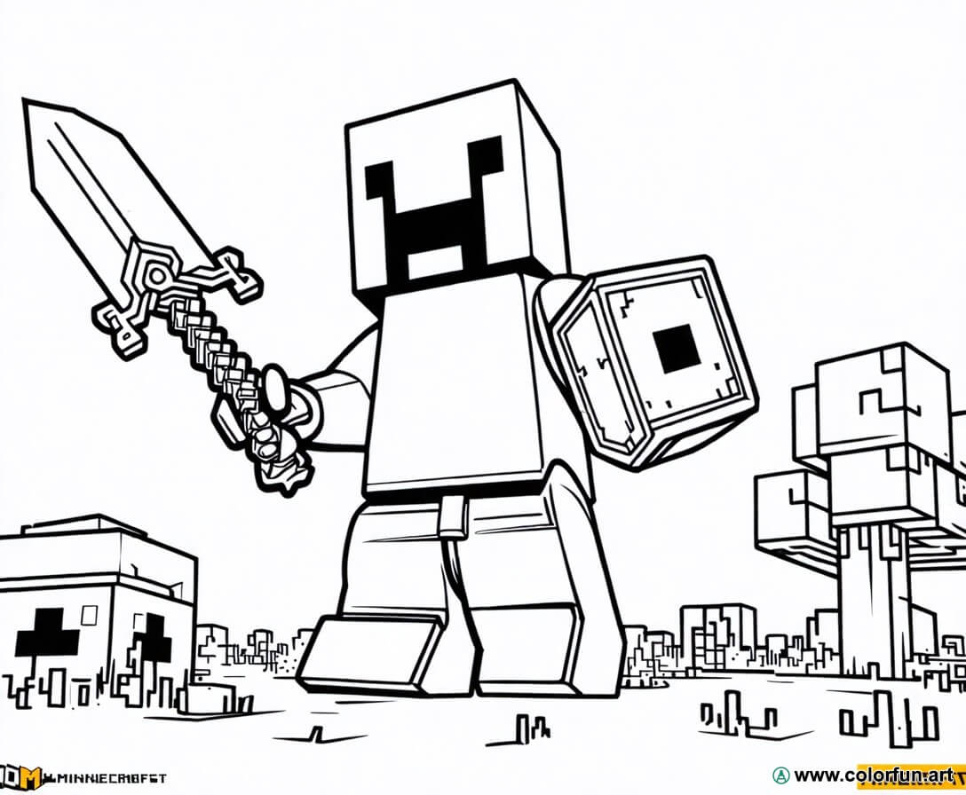 Dibujo para colorear de Lego Minecraft para imprimir Descargar o ...