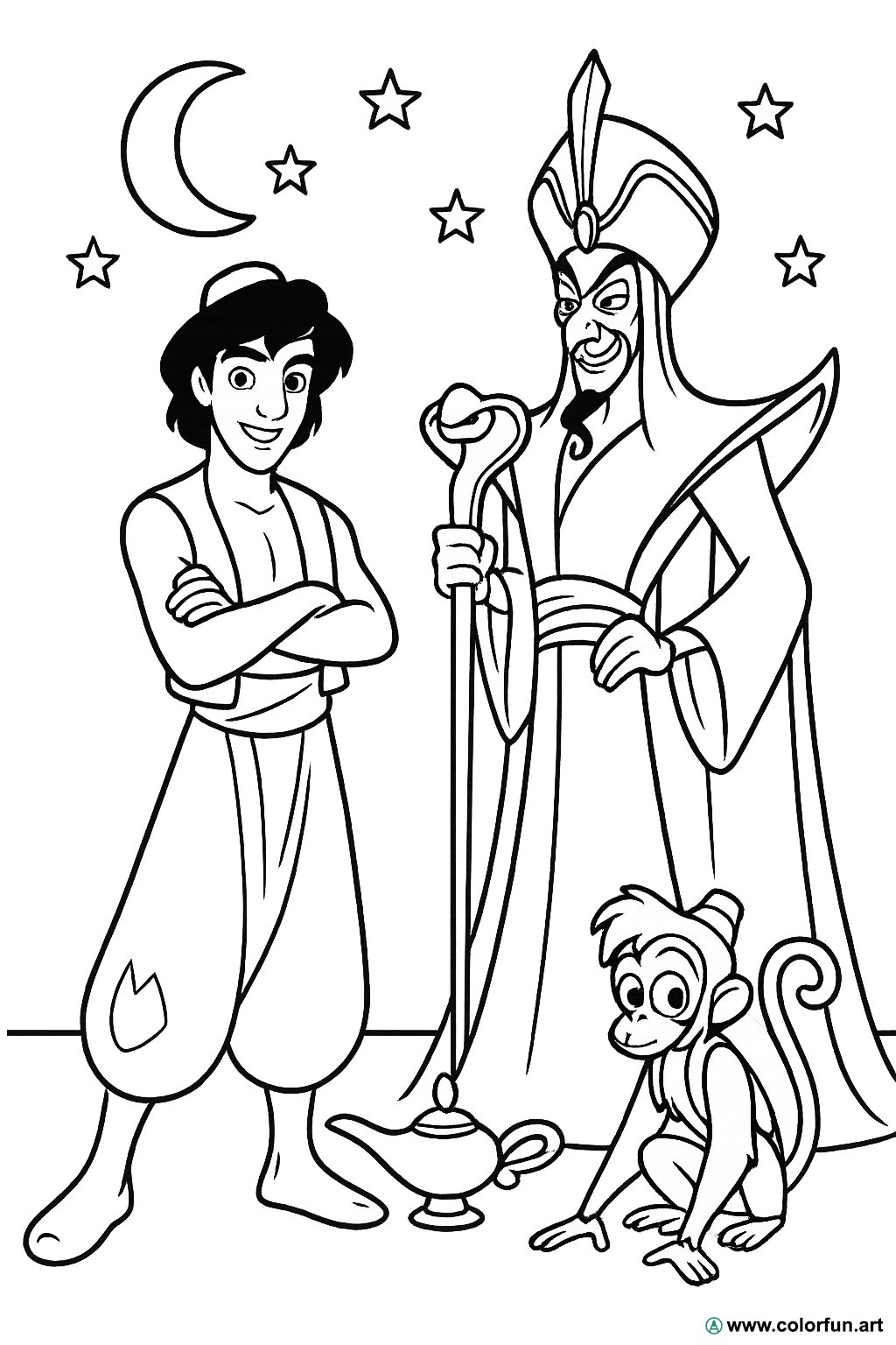 El Regreso De Jafar Como Genio Para Colorear