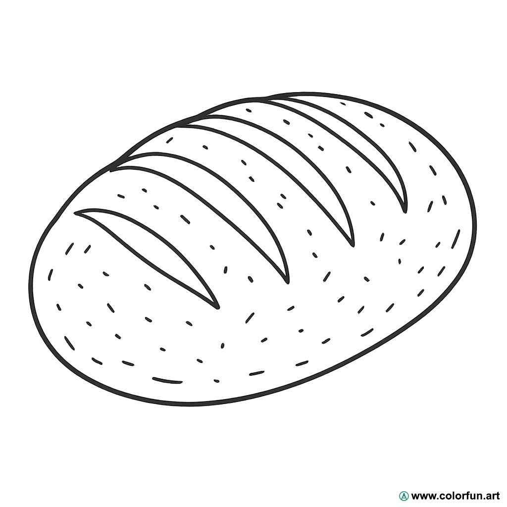 Dibujo para colorear de un Pan Artesanal Descargar o Imprimir de forma ...