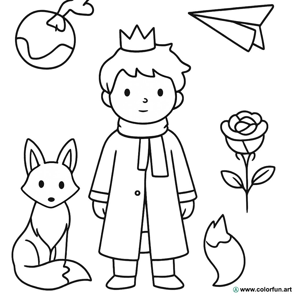 Dibujo para colorear fácil del Principito Descargar o Imprimir de forma ...