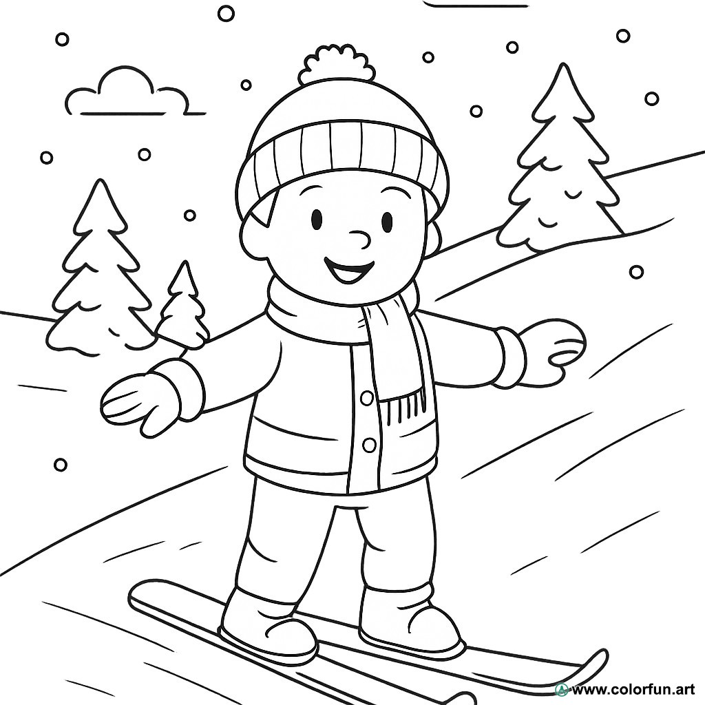 Dibujo para colorear de deportes de invierno Descargar o Imprimir de ...
