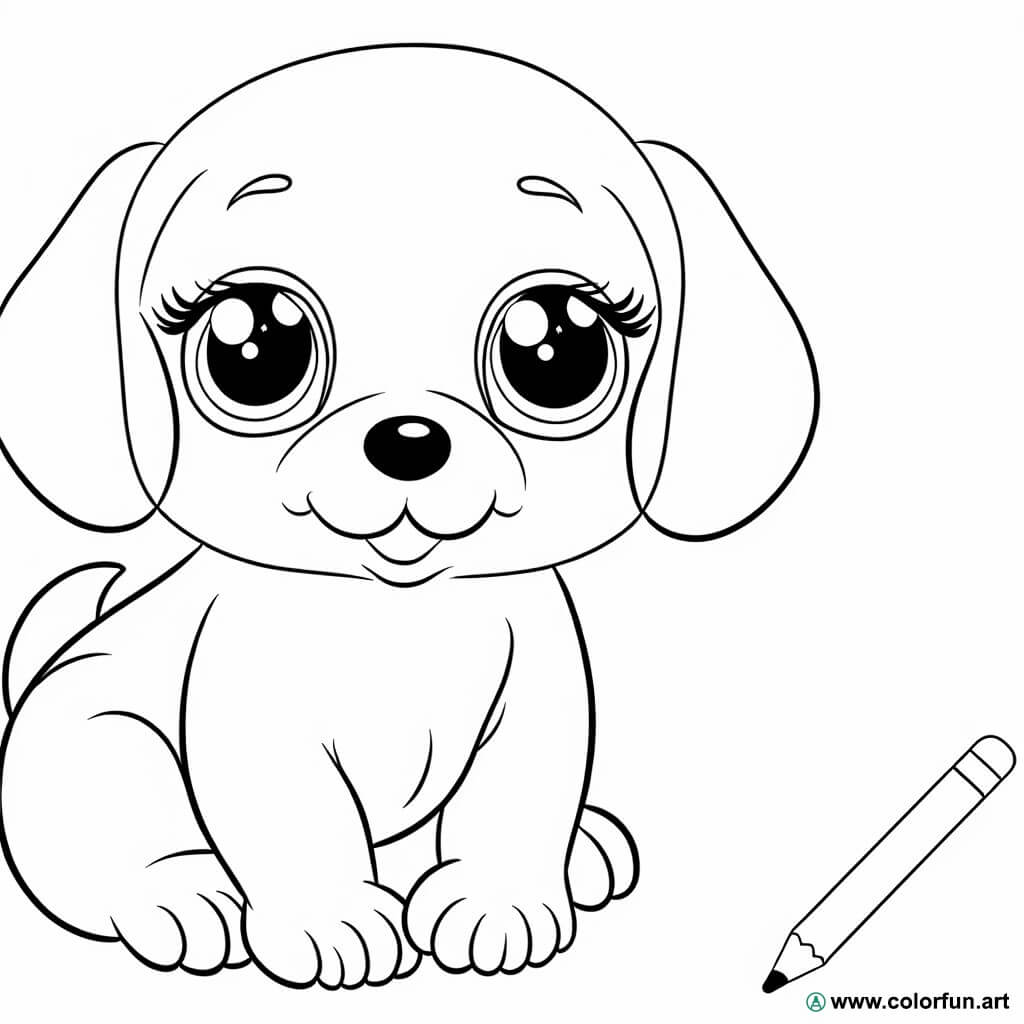 Dibujo para colorear de un cachorro lindo Descargar o Imprimir de forma ...