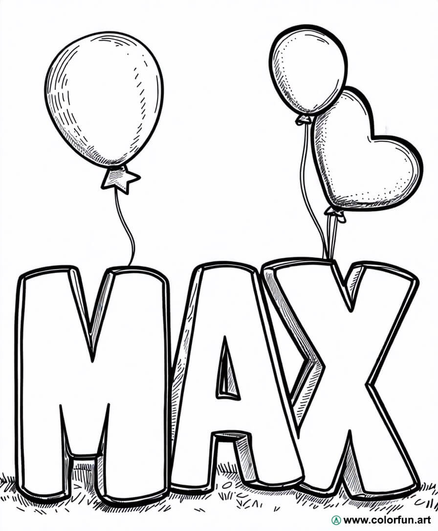 Dibujo para colorear del nombre Max Descargar o Imprimir de forma gratuita