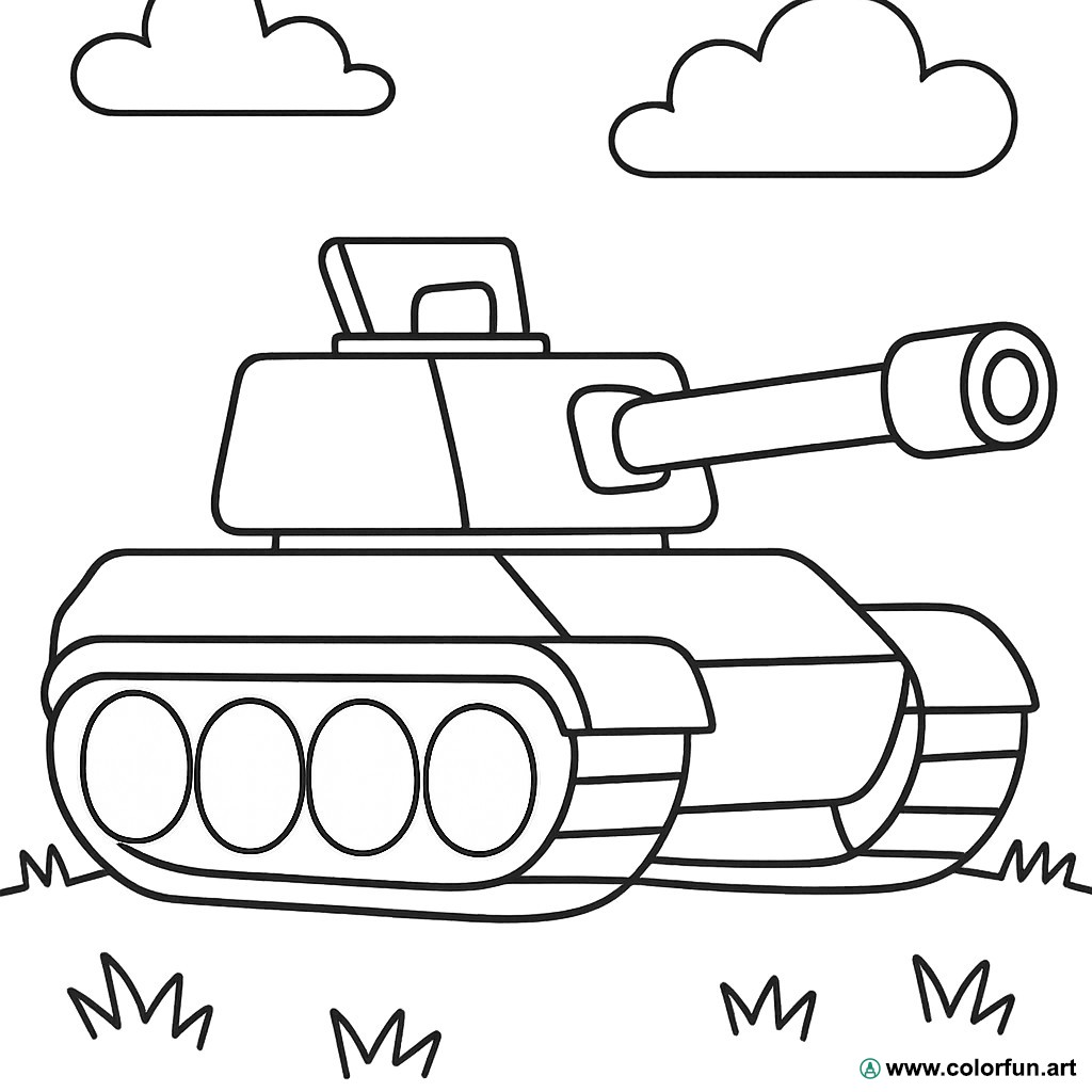 Dibujo para colorear de un tanque moderno Descargar o Imprimir de forma ...