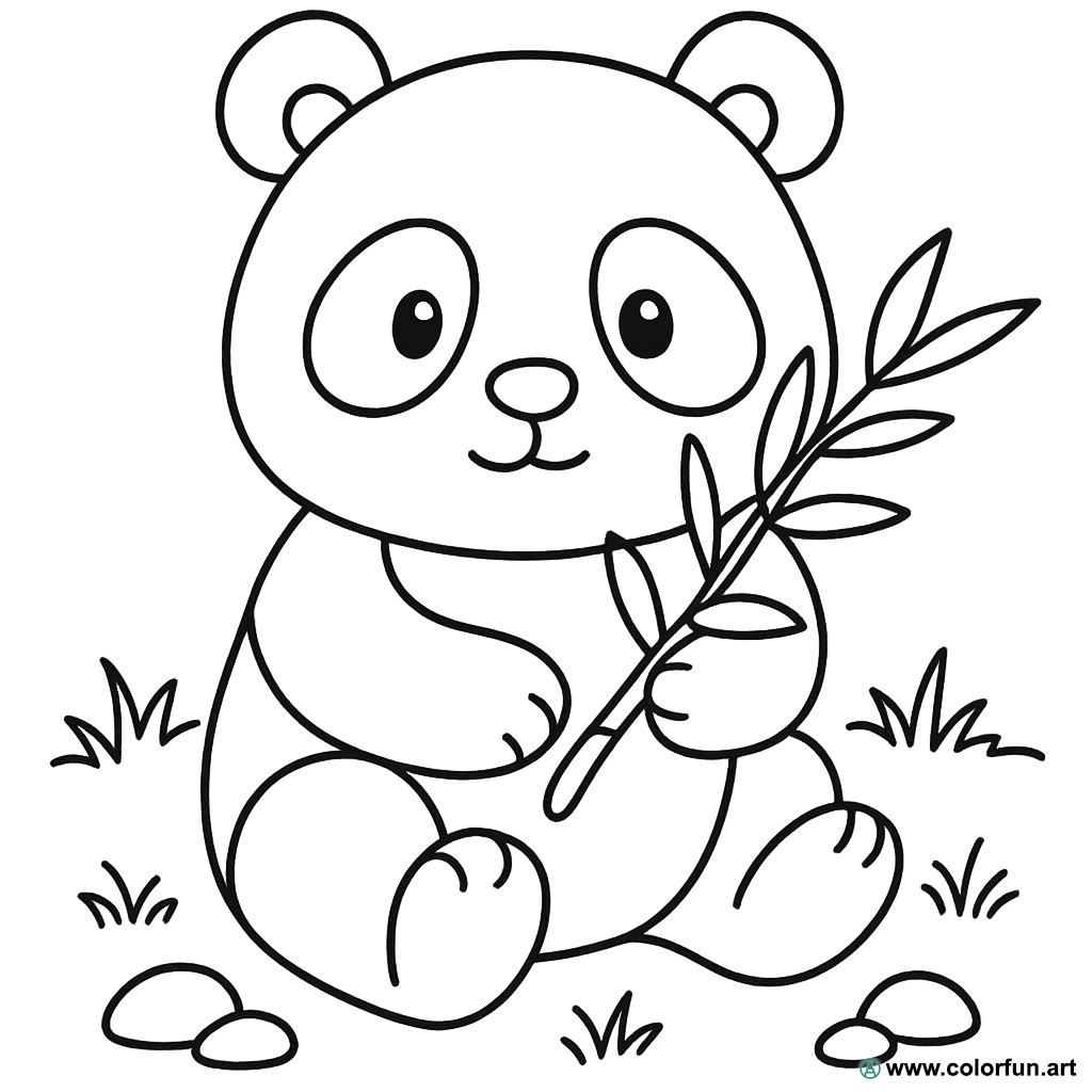 Dibujo para colorear de un panda sentado Descargar o Imprimir de forma ...