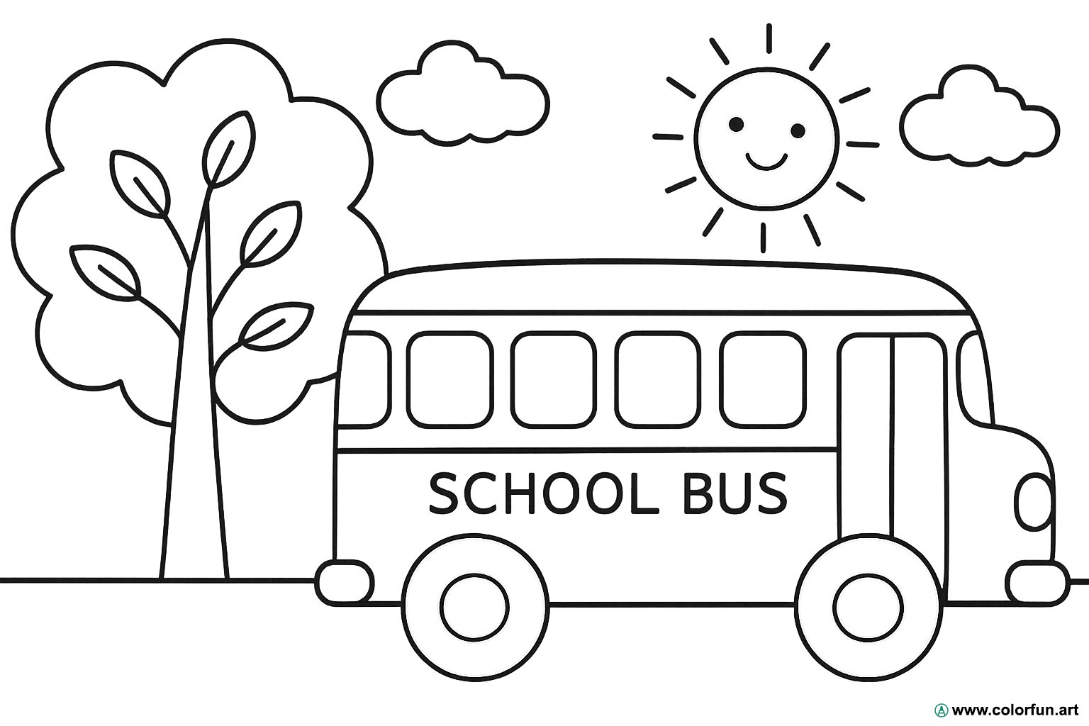 Dibujo para colorear de un autobús para niños Descargar o Imprimir de ...