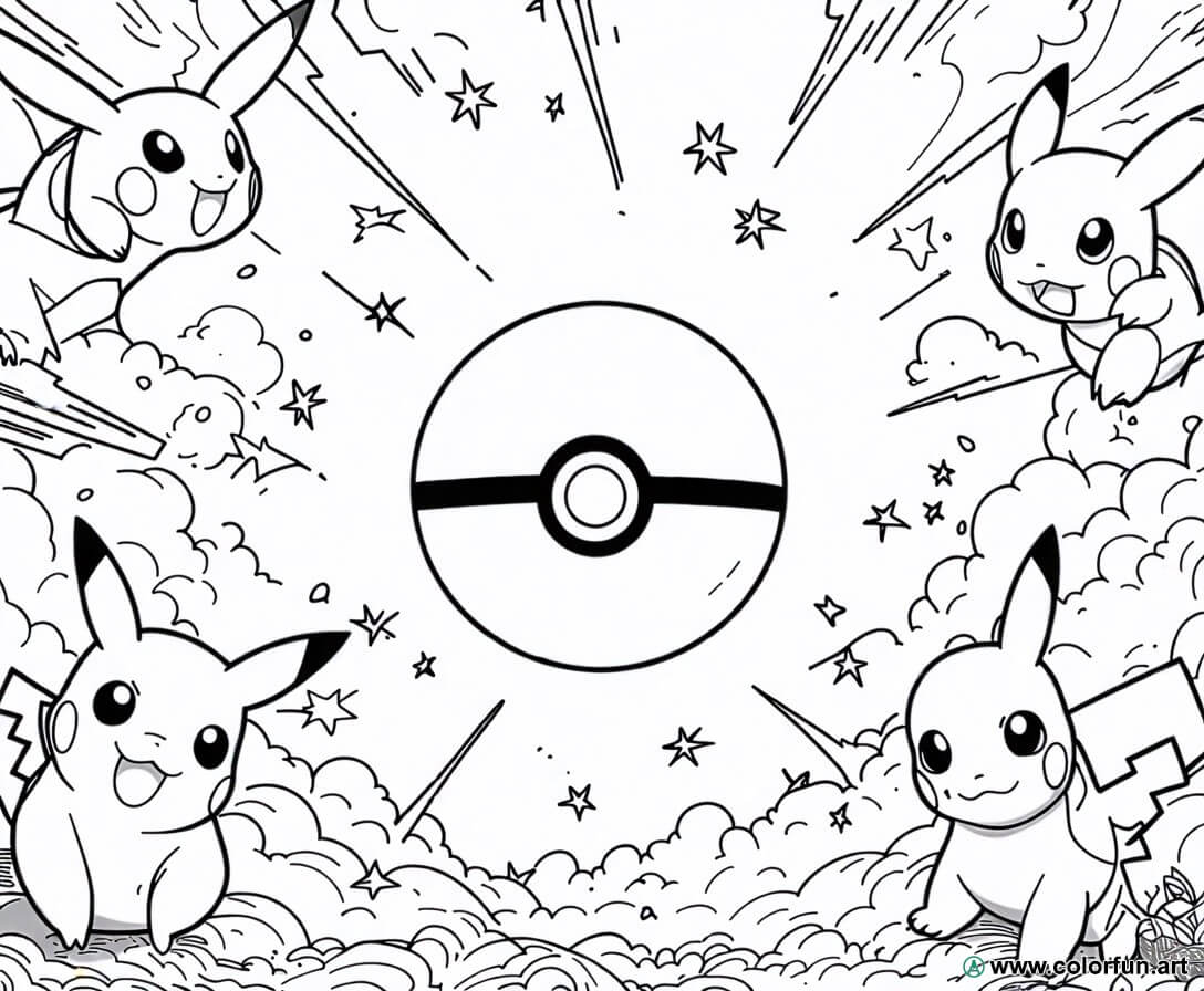 Dibujo para colorear creativo de Pokeball Descargar o Imprimir de forma ...