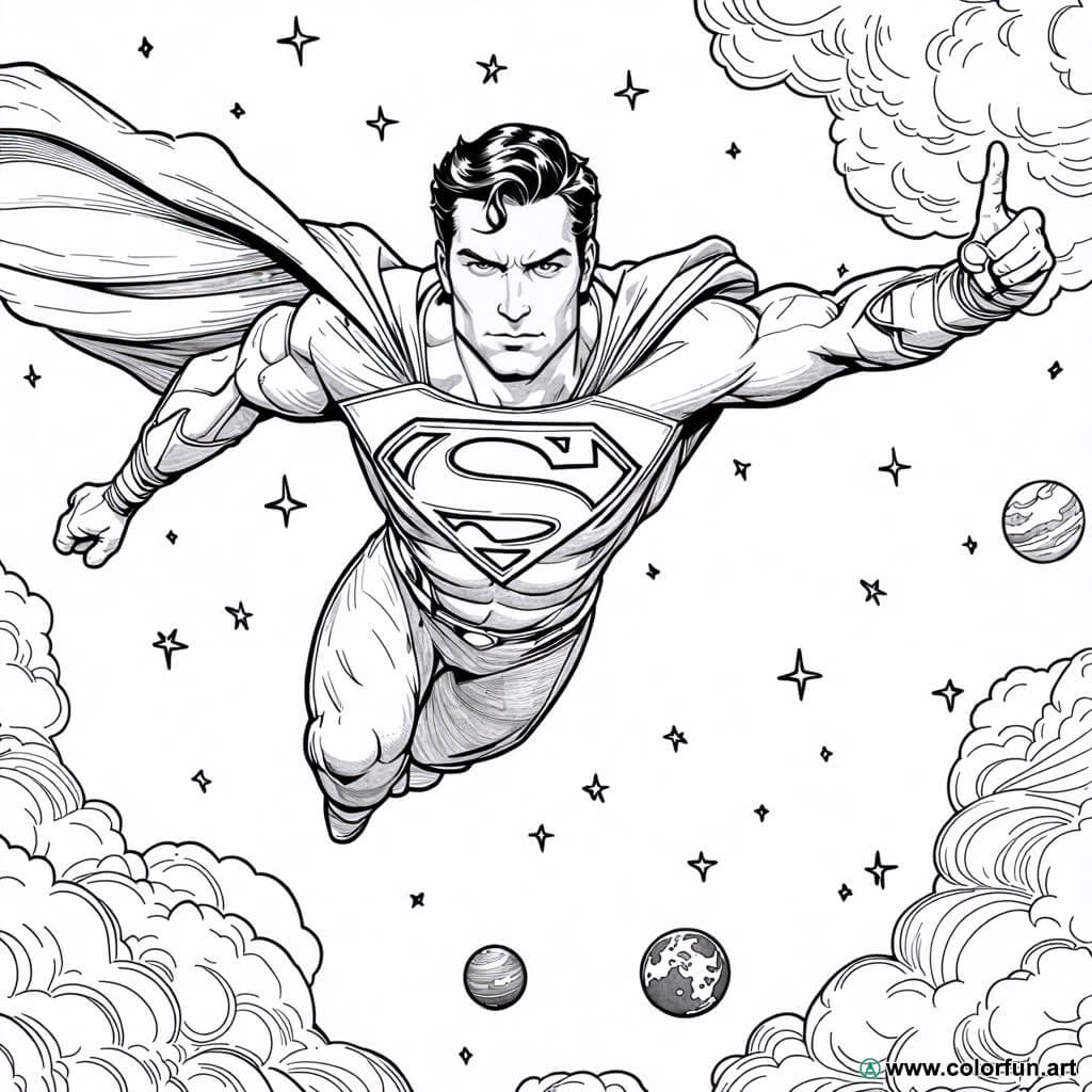 Dibujo para colorear de Superman para niño Descargar o Imprimir de ...